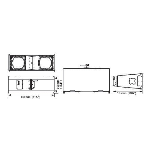 Beta 3® TLA-101 470W 2 x 10" 2-Way Passive Line Array Loudspeakers | OmniSistem